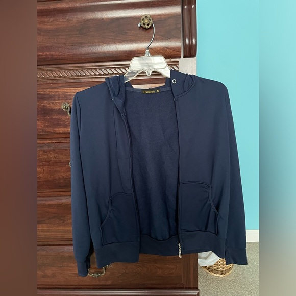 Tops | Navy Blue Zip Up Hoodie | Poshmark